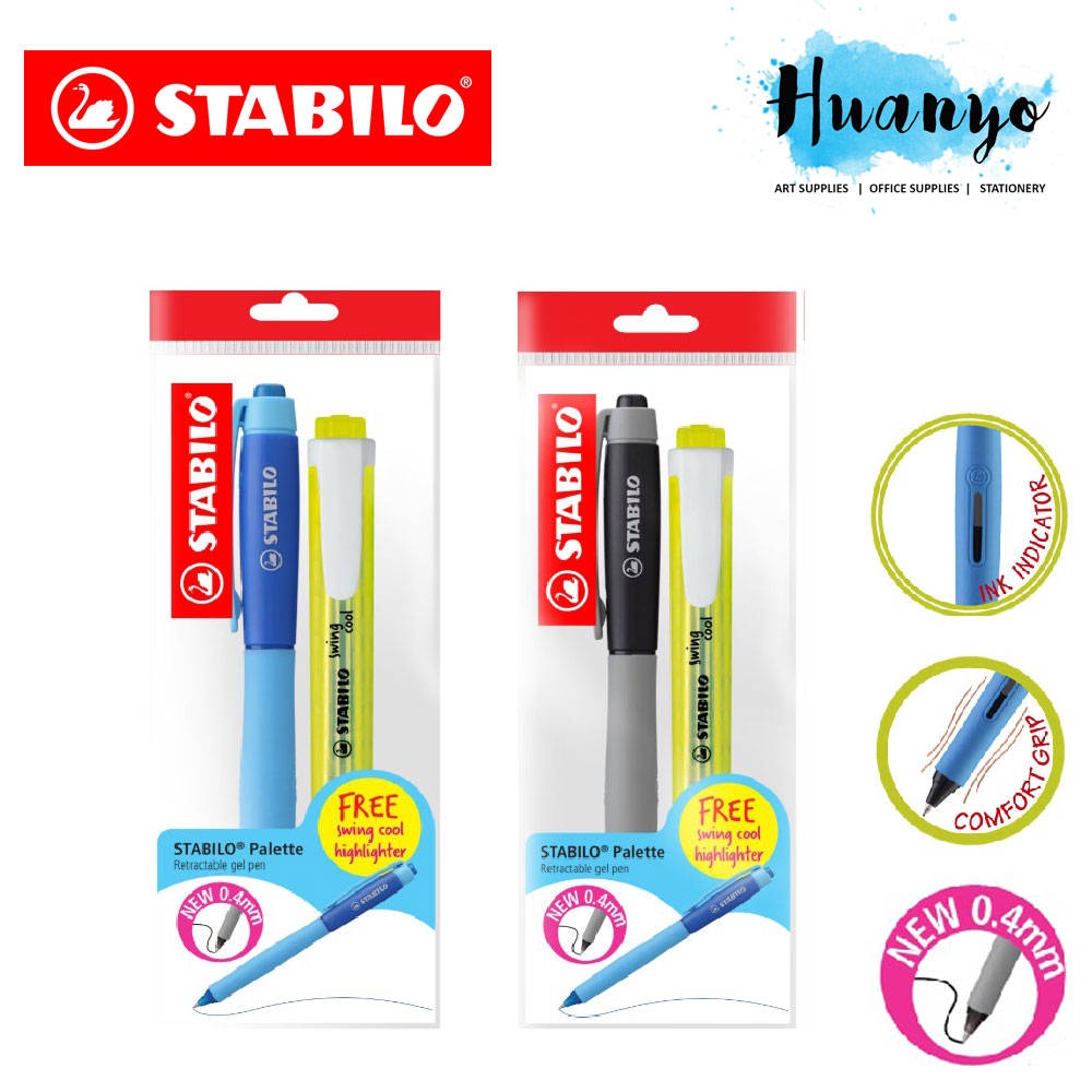 Stabilo Palette Retractable Gel Pen 0.4MM Value Pack Set [Free Swing ...