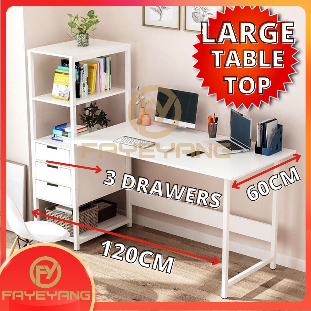 Fayeyang 120CM Office Table Computer Laptop Desk Study Table With Book ...