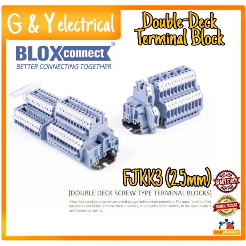 BLOX Connect Double Deck Terminal Block - FJKK3 | Shopee Malaysia