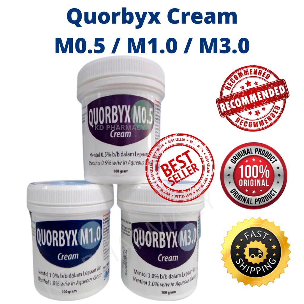 Quorbyx M0.5/M1.0/M3.0 Menthol in Aqueous Cream - 100g for Dry / Itchy ...