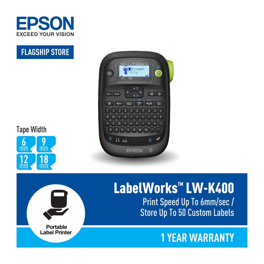 Epson LabelWorks LW-K400 Compact Label Printer | Shopee Malaysia