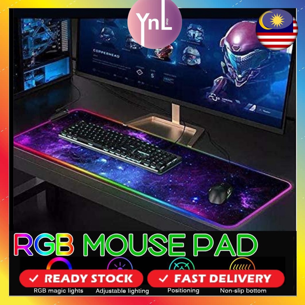 USB RGB Colour LED Lighting Gaming Mouse Pad Computer Laptop Notebook ...