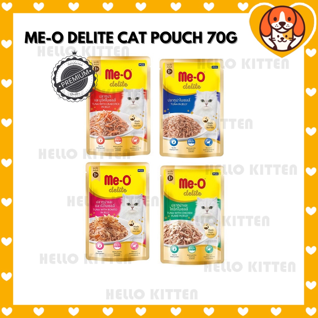 HK Me-O Delite Wet Pouch Cat Wet Food Makanan Kucing Basah Tuna Crab ...