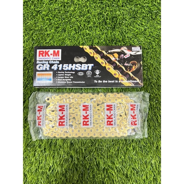 RKM Racing Chain Gold Color 415H FULL CREAM RACING CHAIN RK RKM COLOUR ...