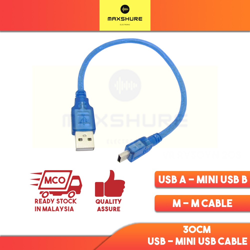 [MaxShure] 30CM Arduino Cable Camera Cable - USB A Male to Mini USB B ...