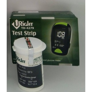 Test Strip (25 strips) for URIGHT Blood Glucose Meter (Exp: Sept 2022 ...
