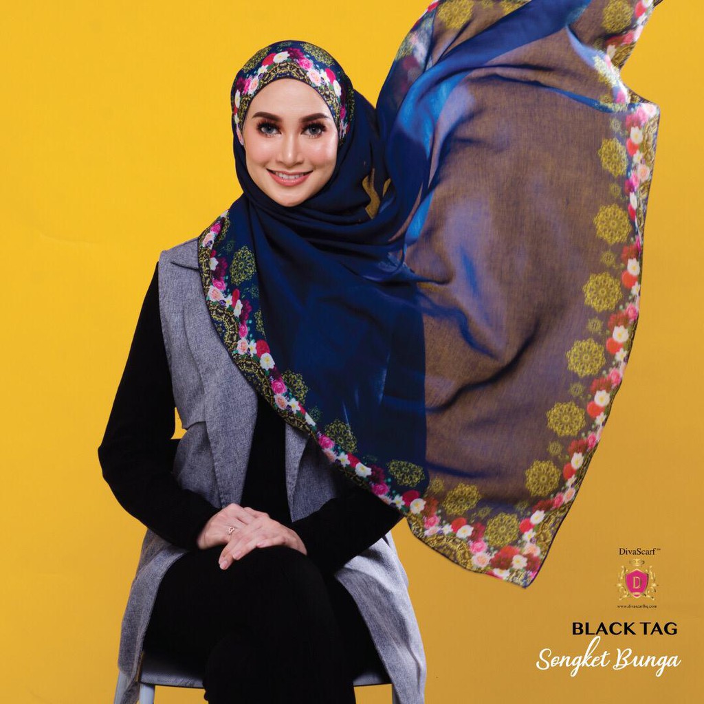 Diva Scarf 2019 - Tudung Bawal Songket Bunga | Shopee Malaysia