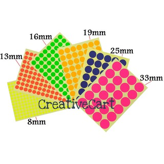 10shts Round Dot Color Label Sticker / Stiker Warna Bulat Color Paper ...