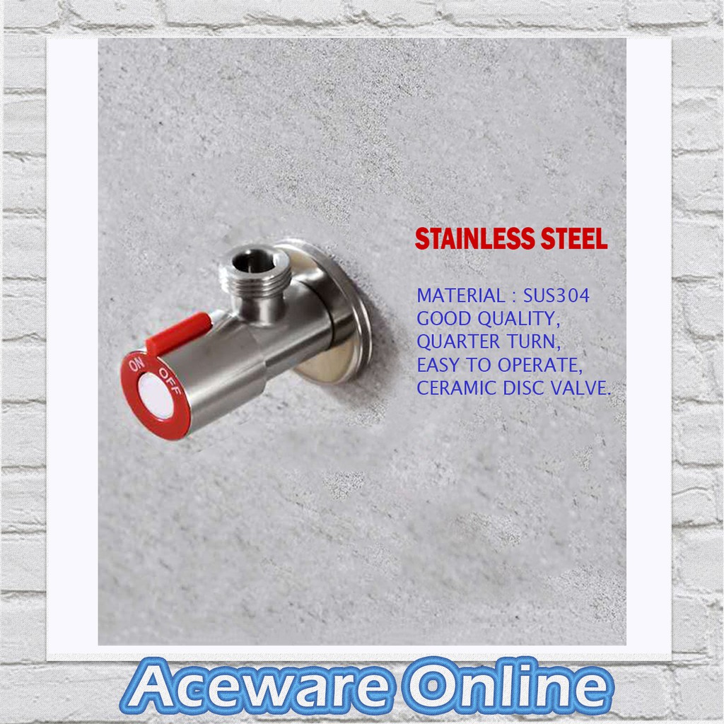 Mcpo200 red sus304 stainless steel quarter turn angle valve 1/2 inch ...
