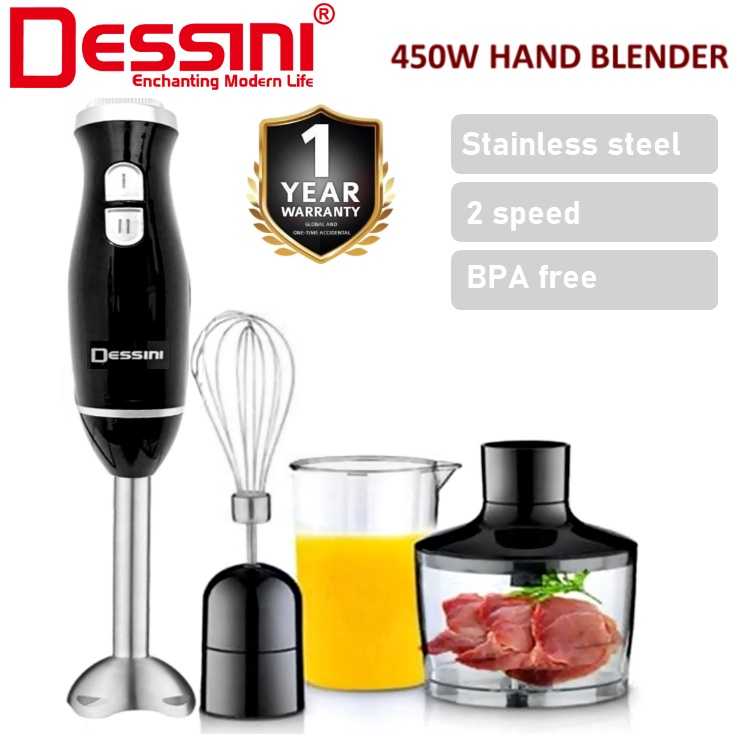 4 IN 1 DESSINI ITALY Hand Blender Chopper Mixer Grinder Juicer Food ...