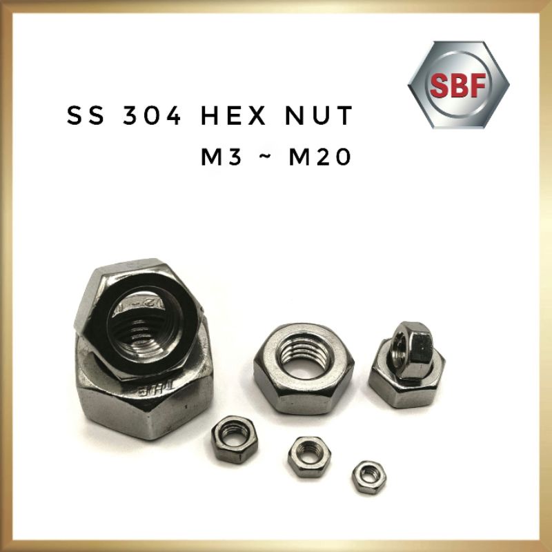 SS 304 HEX NUT M3 ~ M20 | Shopee Malaysia