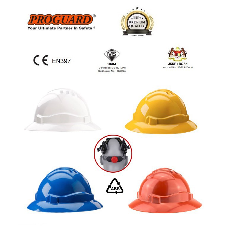 PROGUARD Advanrim Full Brim Helmet Swivel Ratchet | ADVANRIM-WHG3RS ...