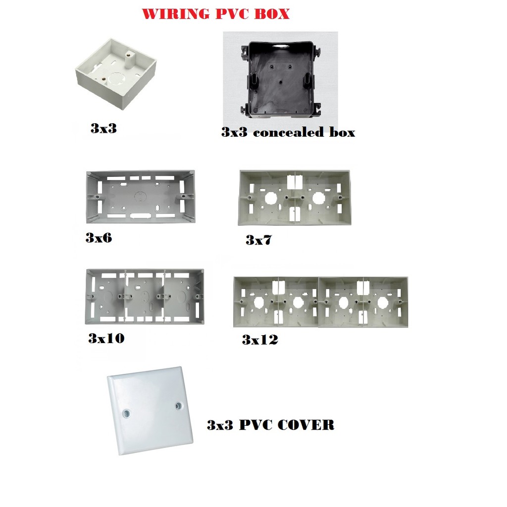 [3x3 / 3x6 / 3x7] PVC Box surface & Concealed Box PVC Cover | Shopee ...