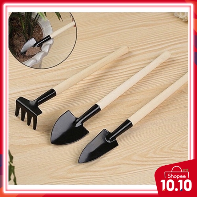 sikul sodok tanah Set of 3 Garden Tools Black memudahkan kerja2 mengaut ...