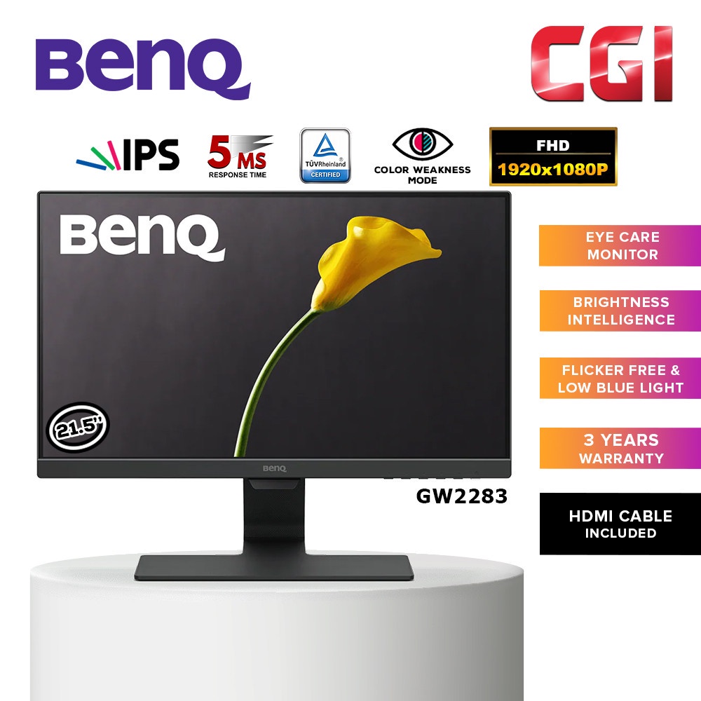 BenQ 21.5" GW2283 Eye-care Stylish IPS LED Monitor | Shopee Malaysia