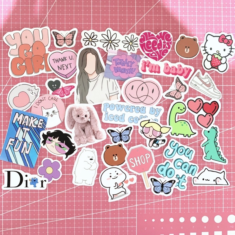 Aesthetic Go Girl Pack Sticker Tumblr Laptop Sticker Aesthetic Sticker Journal Hp Sticker