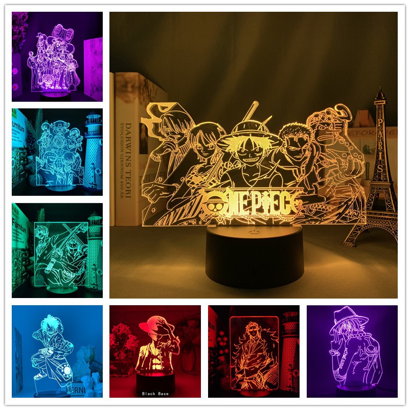 One Piece Monkey D Luffy Figure Night Light Anime ONE PIECE LED Color ...