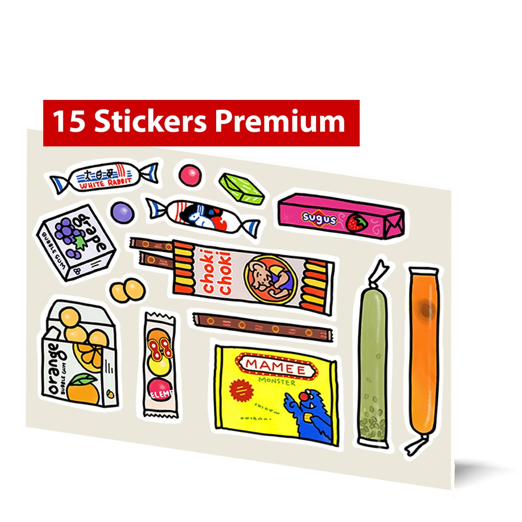 Sticker Jajan, 15 Pelekat Premium Nostalgia Snacks: Mamee / Choki ...