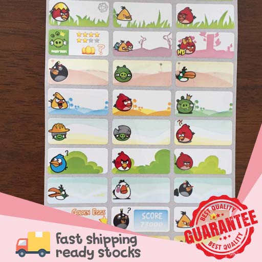 Angry Bird Sticker Name / Book Sticker / Cartoon Sticker / Waterproof ...