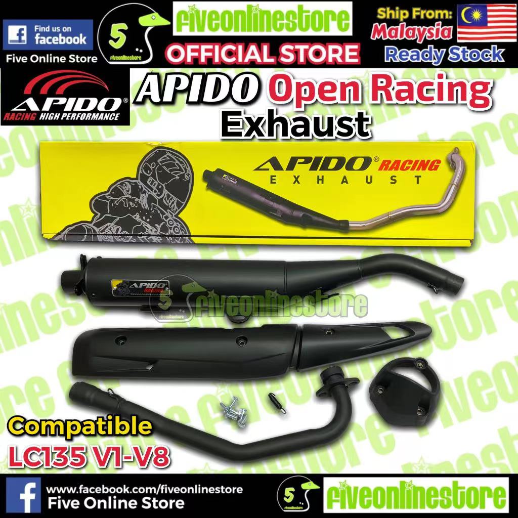 APIDO Open Racing Exhaust Pipe Yamaha LC135 V1 To V7 LC135 4S 5S SRL115 ...