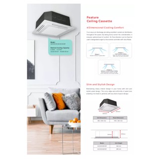 Acson Ceiling Cassette Non-Inverter R32 Air Conditioner 1.0 - 1.5 HP ...