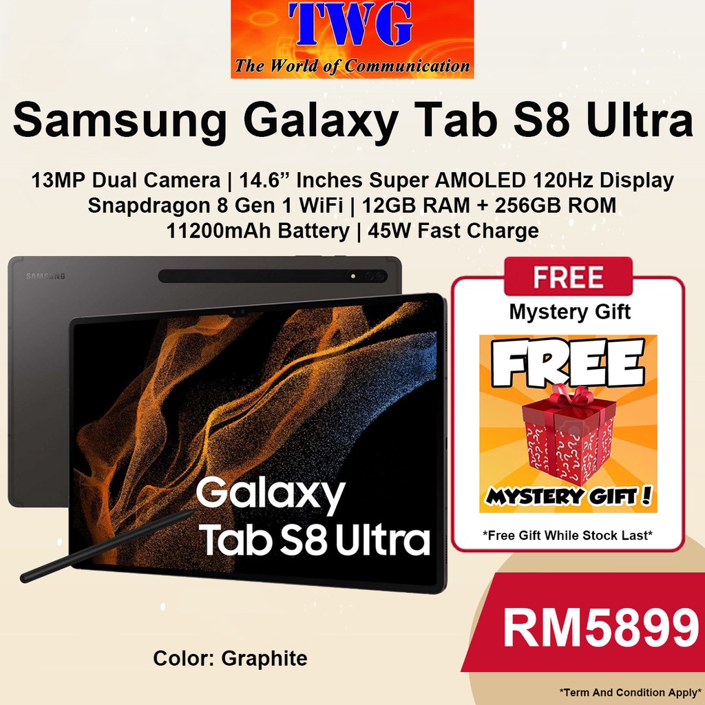 Samsung Galaxy Tab S8 Ultra Wifi X900 12gb Ram 256gb Rom 1 Year
