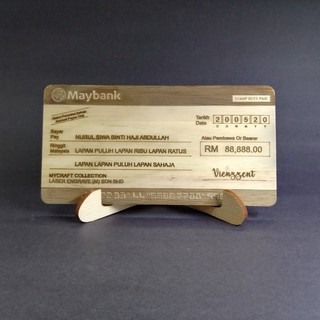 MYC Mock-up Cheque Acrylic Wood Cek Hantaran Mock-Up Akrilik Kayu ...