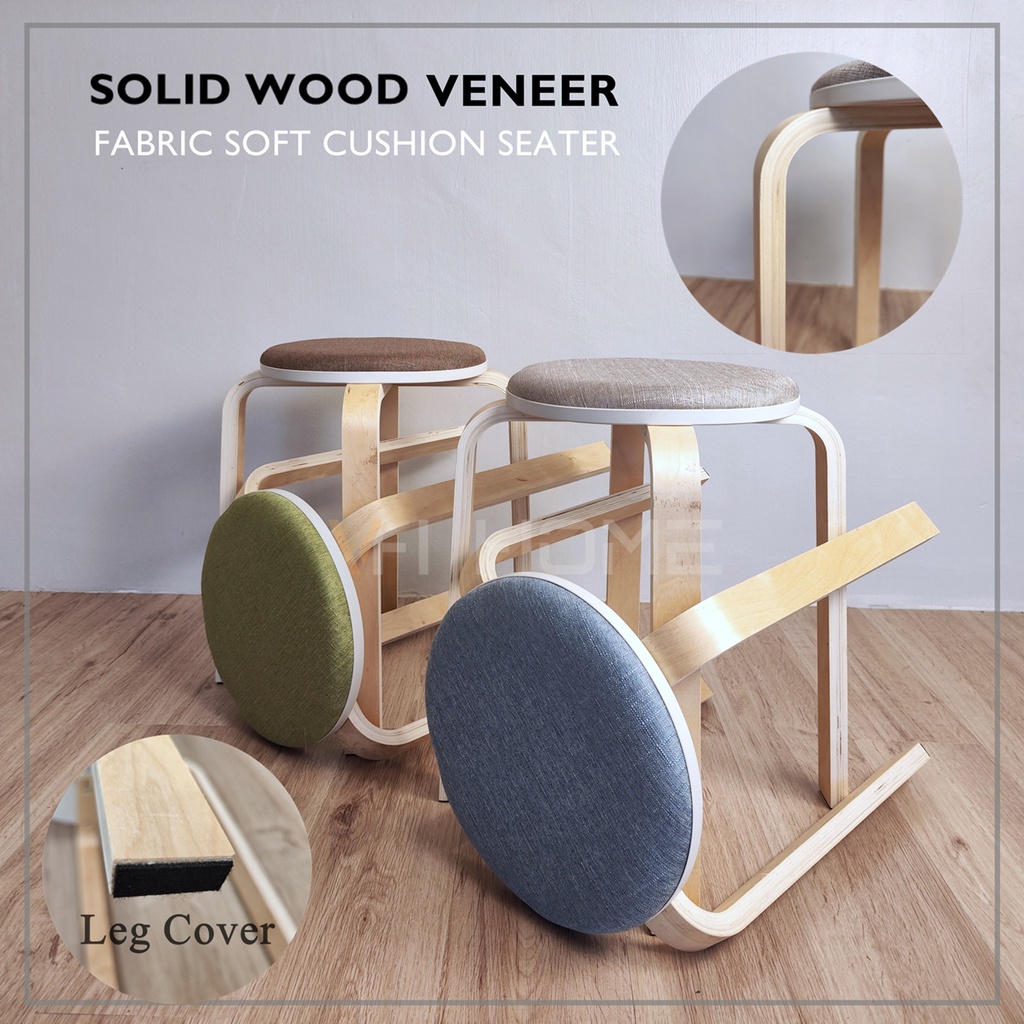 VH LIVAL Stool Chair Special Modern Design Round Chair Cushion Kerusi ...