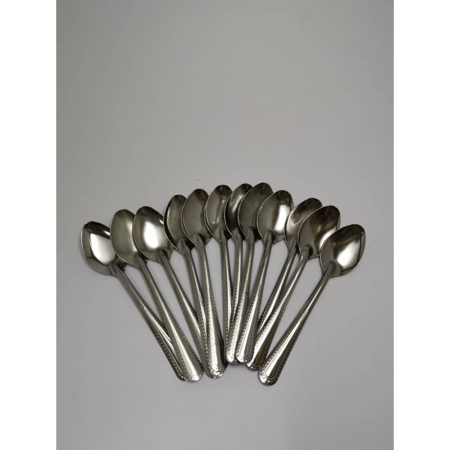 12pcs/packet Stainless Steel Tea Spoon Small Spoon Dessert Spoon Sudu ...