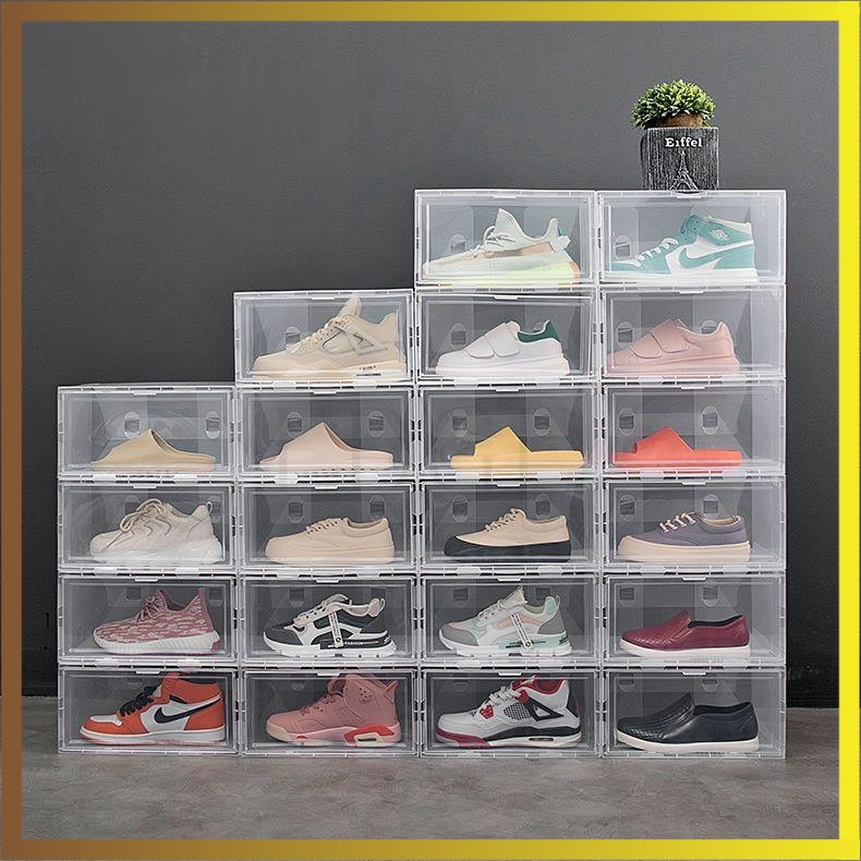 Large Stackable Interlock Side Drop Front View Shoe Box Storage ...