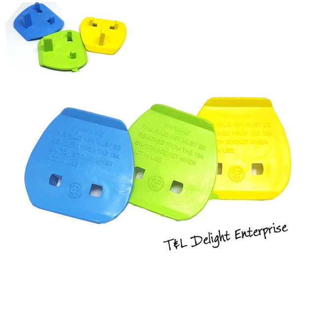 Colourful 13A safety switch socket plug key 2 pin to 3 pin converter ...