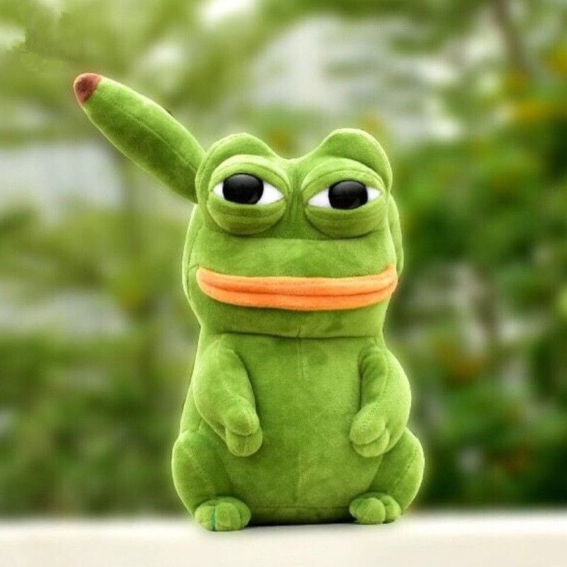 Pokemon Pikachu Pepe The Frog Sad Kawaii Room Decor Plush Dolls Stuffed ...