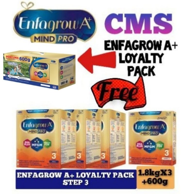 Enfagrow A+ Step 3 mind pro loyalty pack 1.8kg X 3 + 600g or 1.74kgx3 ...