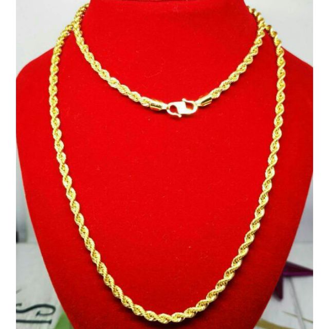 Rantai Leher Pintal Dewasa Emas 916 Tulen Shopee Malaysia
