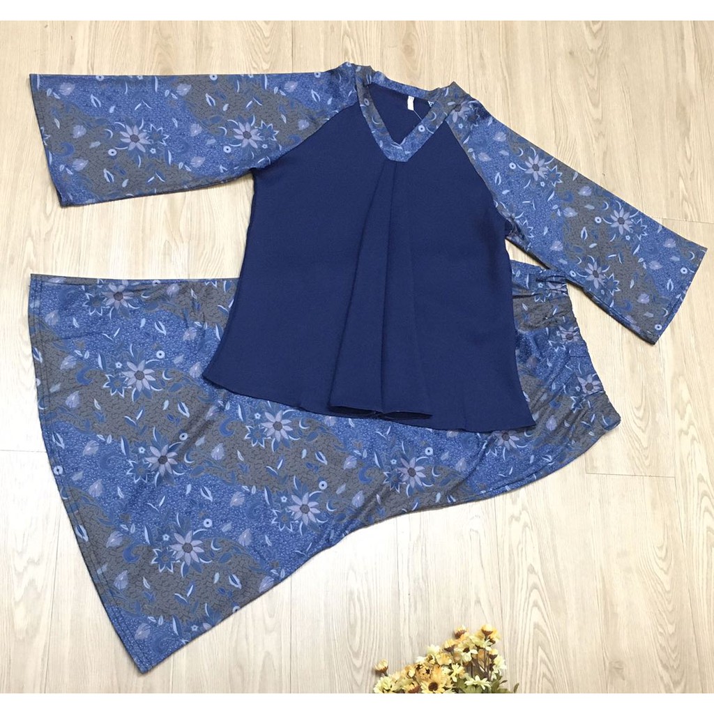 Baju Budak Raya Kurung Kebaya (Dark Blue) | Shopee Malaysia