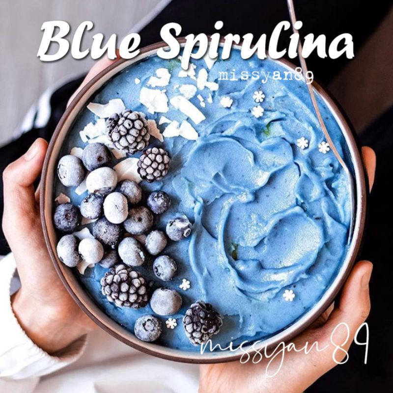 100% Organic Blue Spirulina Powder 蓝色螺旋藻粉 Superfood Edible Blue Algae ...
