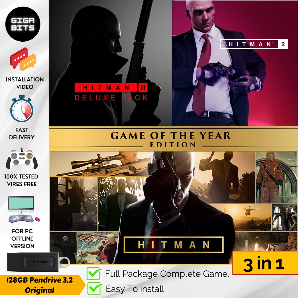 HITMAN 3 2 Hitman GAME OF THE YEAR EDITION Collection PC Game 3in1 ...