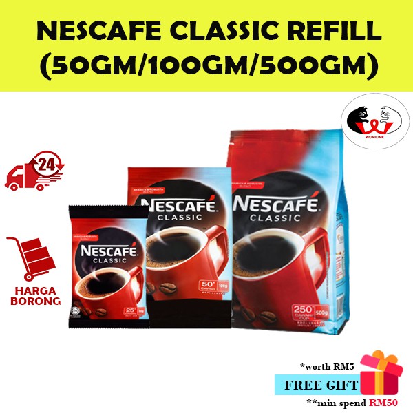 Nestle Nescafe Classic Refill Pack [50GM / 100GM / 500GM] | Shopee Malaysia