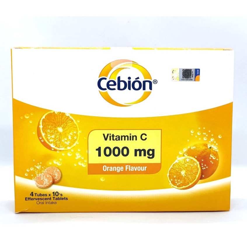Cebion Vitamin C 1000mg Effervescent Tablet 40s (Orange Flavour ...