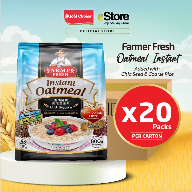 FARMER FRESH Oatmeal Instant With Chia Seed (800g x 20 Packs/1 Carton ...