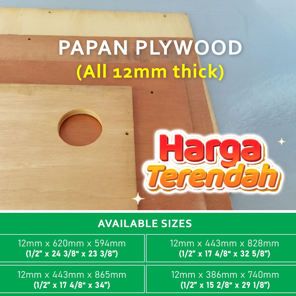 12mm DIY Plywood Board Papan Lapis Ply Wood Kayu Kabinet Plywood Sheet ...