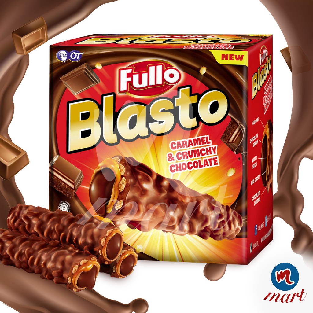 [HALAL] Fullo Blasto Caramel Crunchy Chocolate Stick 大魔法爆浆巧克力棒 15pcs ...