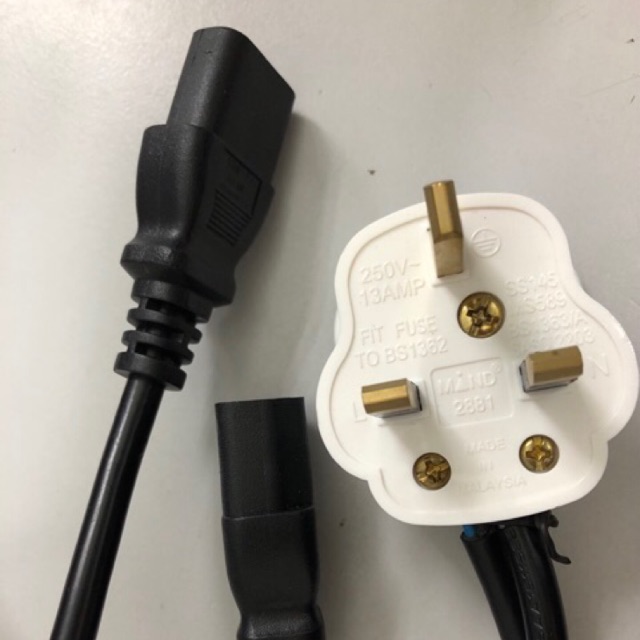 Power code cable plug 13A two way | Shopee Malaysia