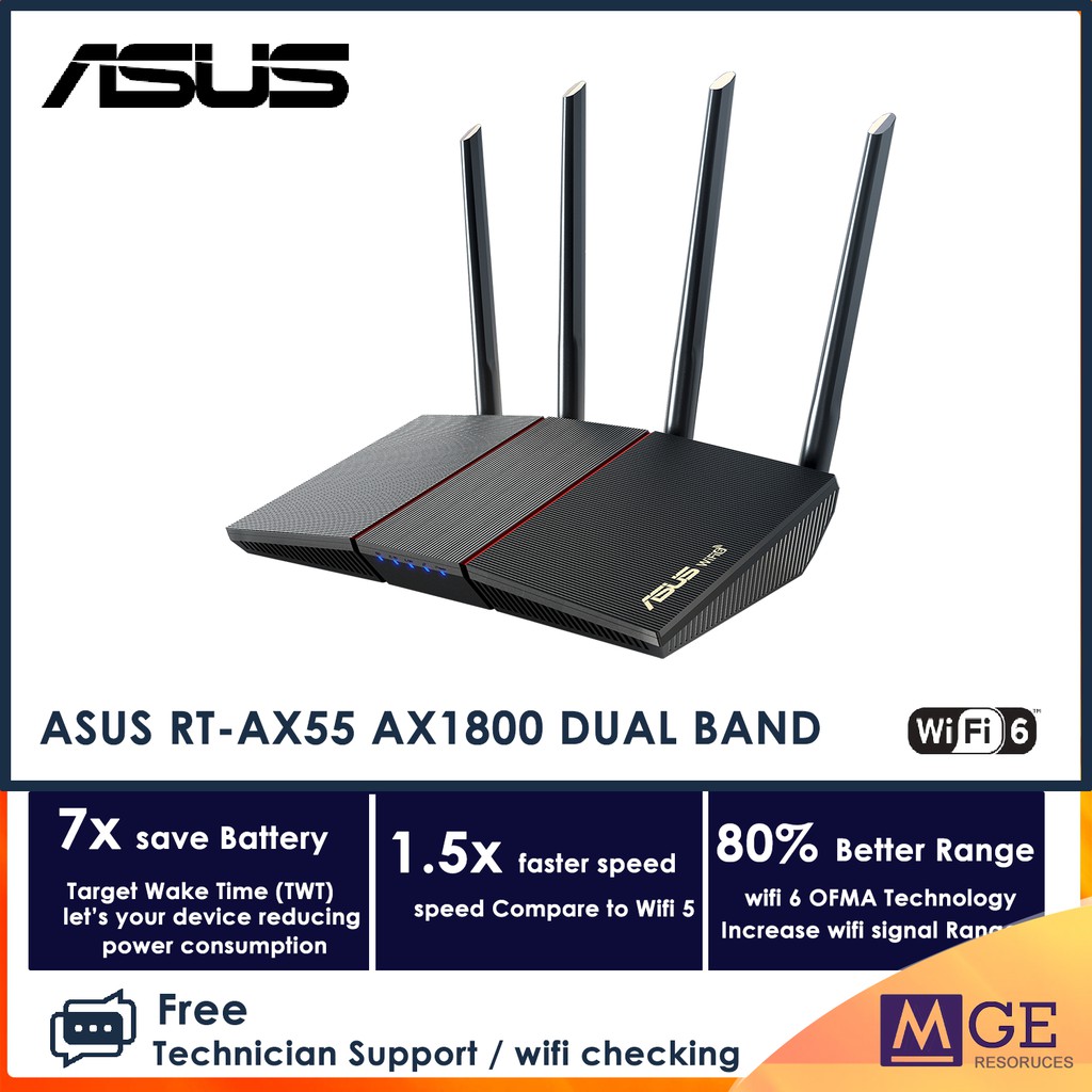 Asus router rt-ax55 wifi 6 wireless router ax1800 router with mu-mimo ...