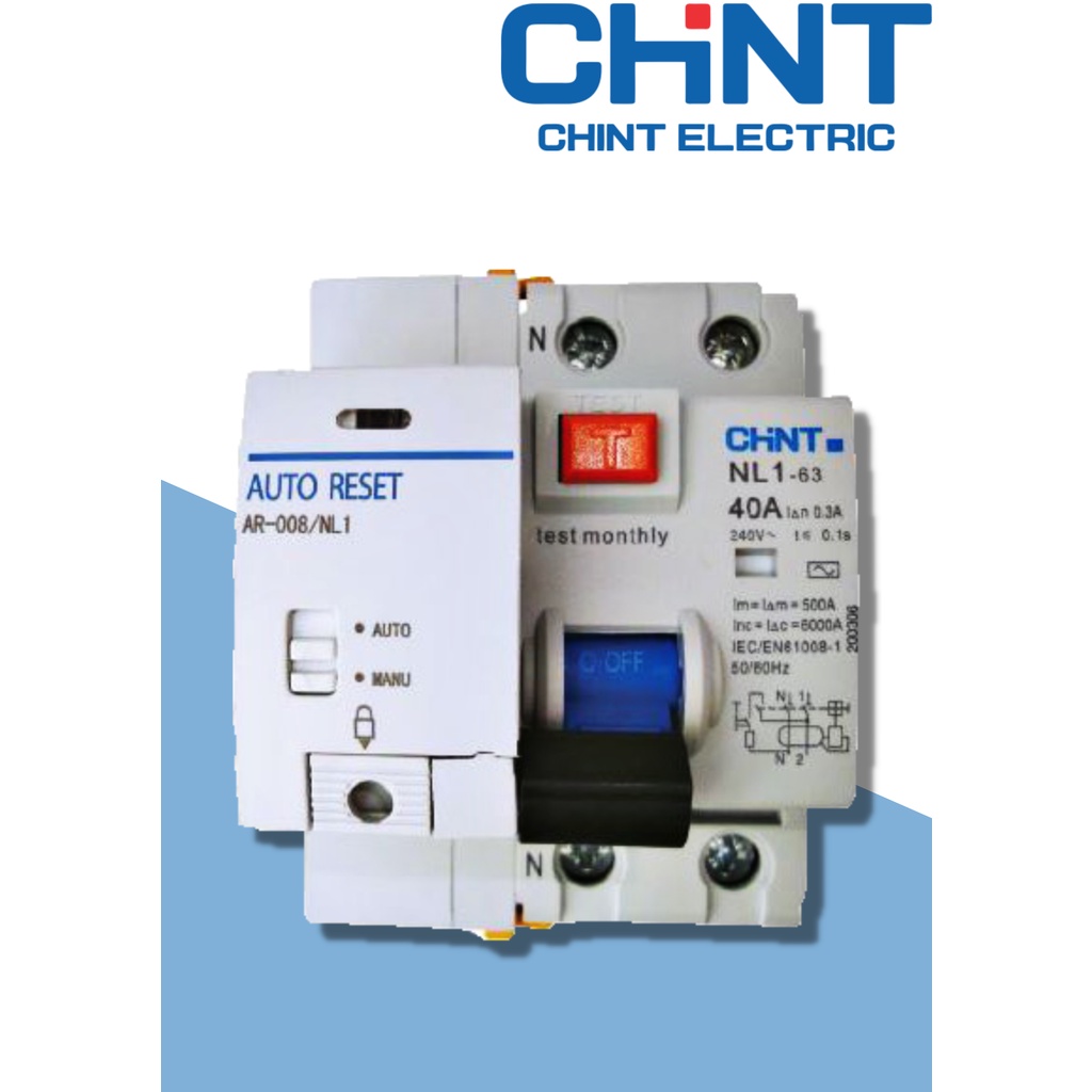 Chint Rccb 2 Pole 4 Pole C W Auto Reset 30ma 100ma 300ma Nl1 63