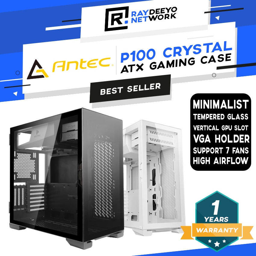 Antec P120 Crystal ATX TG Gaming Case [Minimalism Design/Aluminum VGA ...