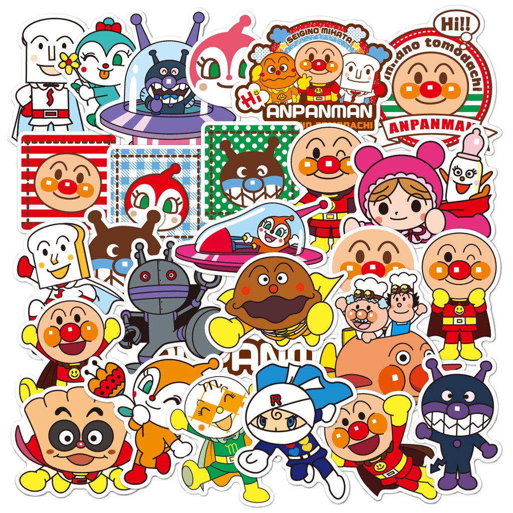 27 pcs Large Size Anpanman Cartoon Anime Waterproof PVC Stickers ...
