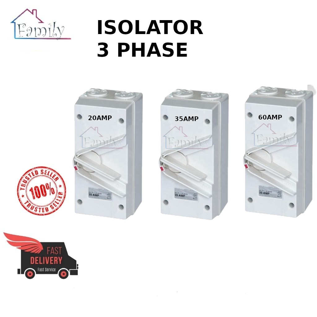 3PHASE 20A/35A/63A IP65 WEATHERPROOF Isolator Switches | Shopee Malaysia