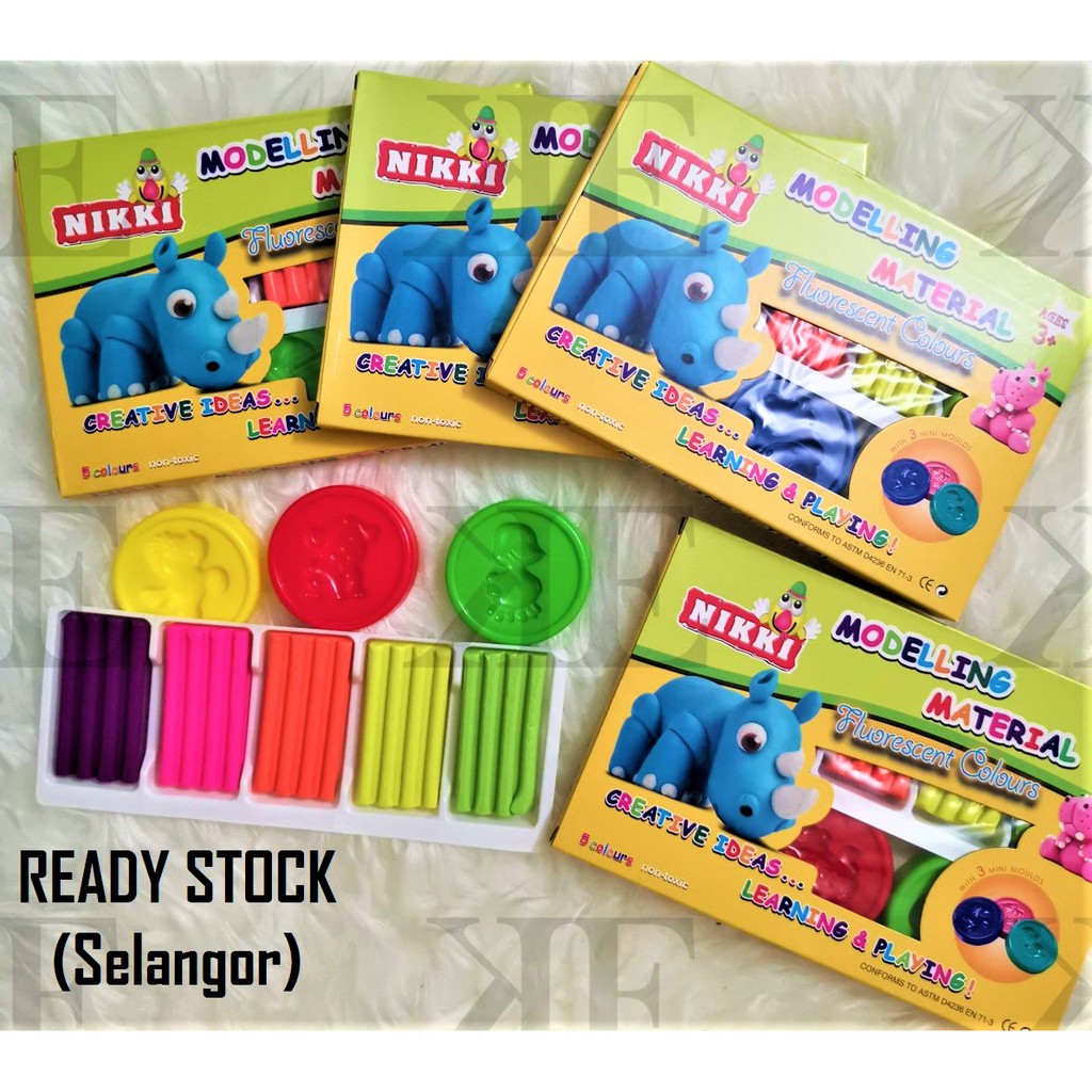 Modelling Clay (5 colours with 3 mini moulds READY STOCK] by Nikki ...