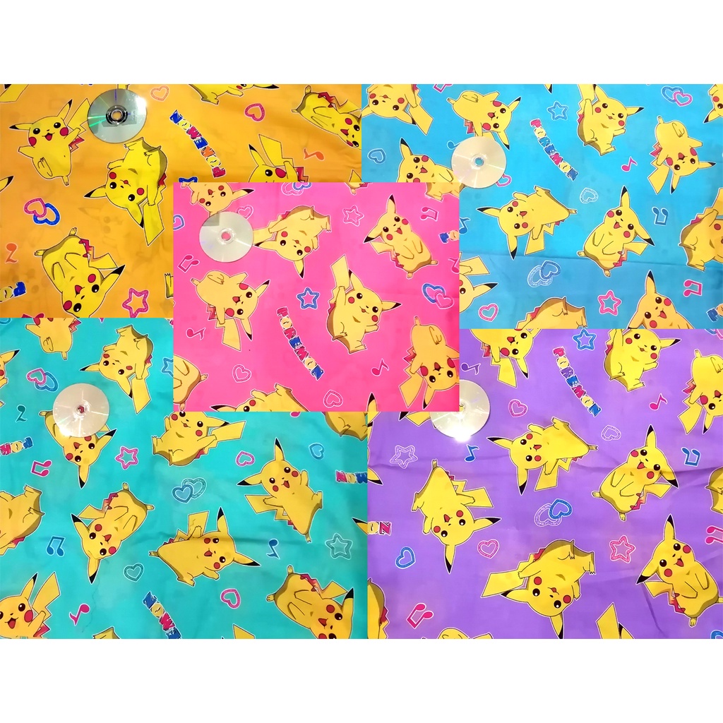 1/2 yards POKEMON PIKACHU POTRAIT HAPPY Cotton Blend Fabric CARTOON ...